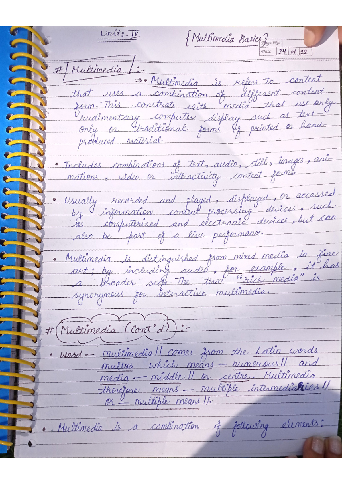 CG - Computer Graphics and Multimedia: Unit IV Notes on Multimedia ...