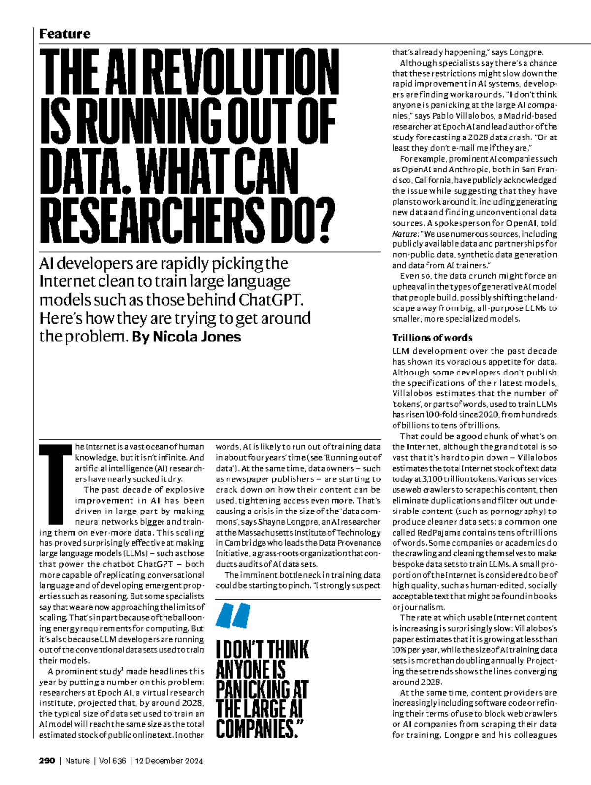 The AI revolution is running out of data - T he Internet is a vast ...