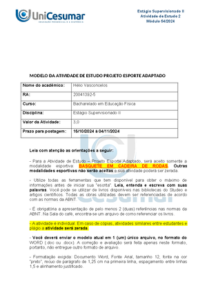 [Solved] A aplicao da escala de percepo subjetiva de esforo PSE ...
