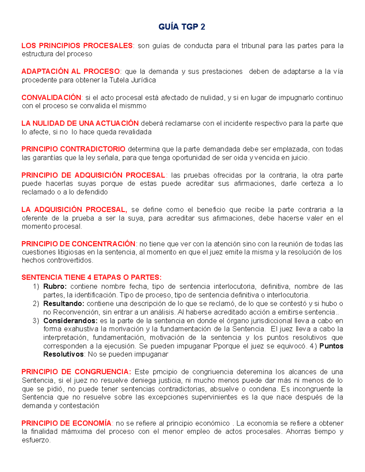 Guia tgp2 - teoría general del proceso - GUÍA TGP 2 LOS PRINCIPIOS ...