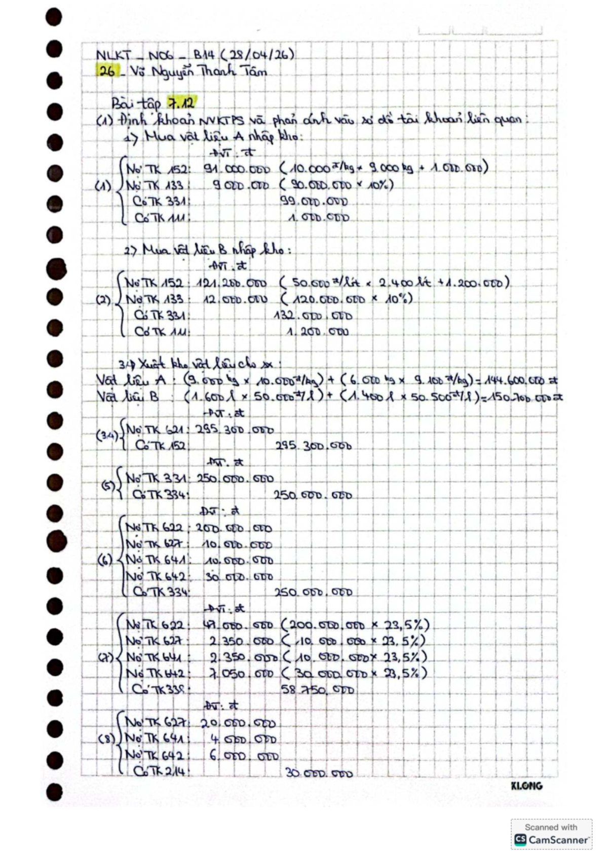 NLKT N06 B14 - Accounting Case Study on Inventory Transactions - Studocu
