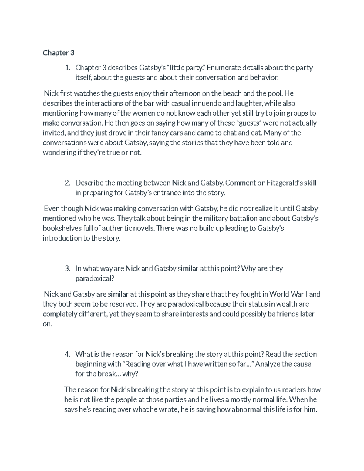 English Chapter 3 Analysis: The Great Gatsby's Parties & Characters ...
