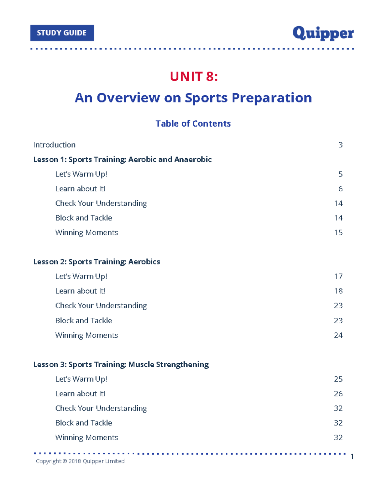 PEH 11 Unit 8 Sports Training: Methods & Safety Considerations - Studocu