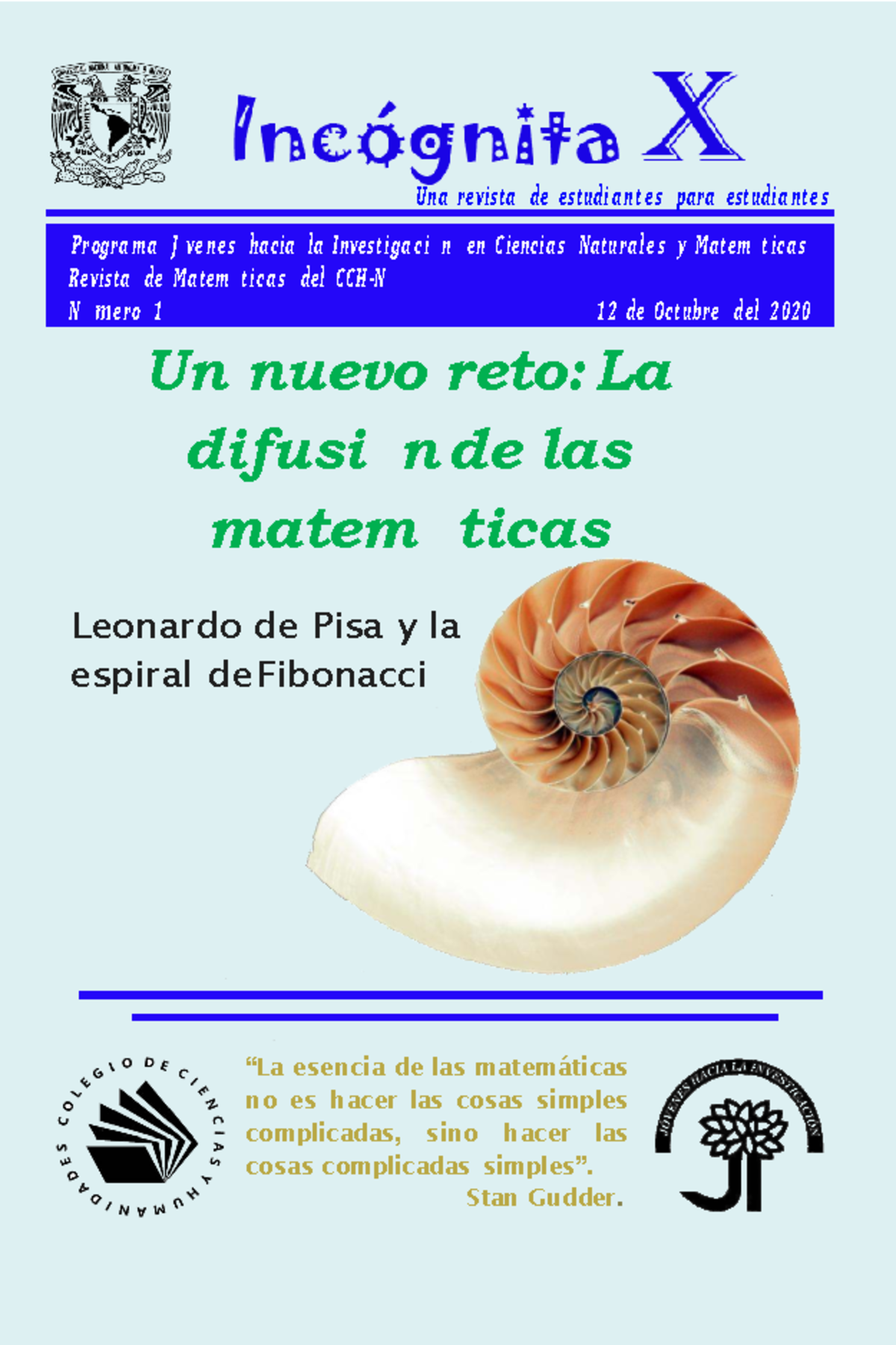 Incognita X 01 - Revista matemáticas - Un nuevo reto: La difusión de ...