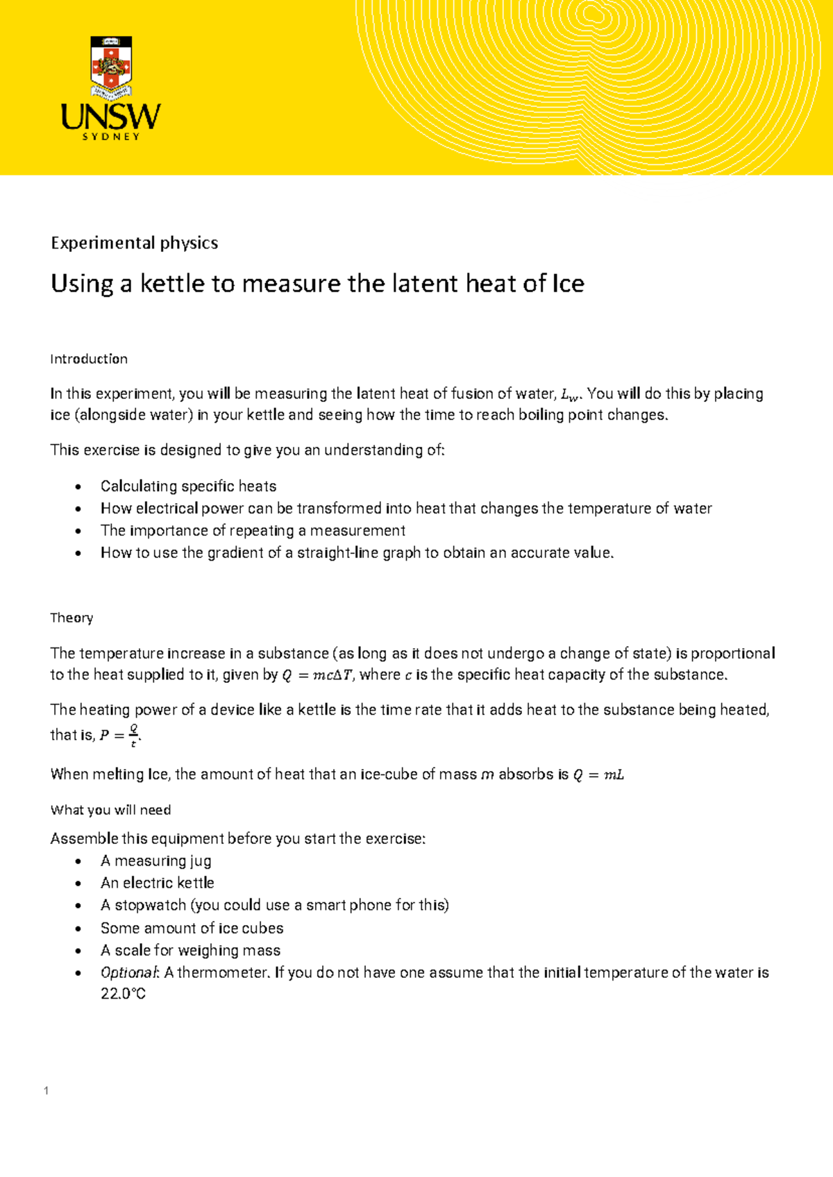 Measuring the Latent Heat of Ice - Experimental Physics Lab Report ...