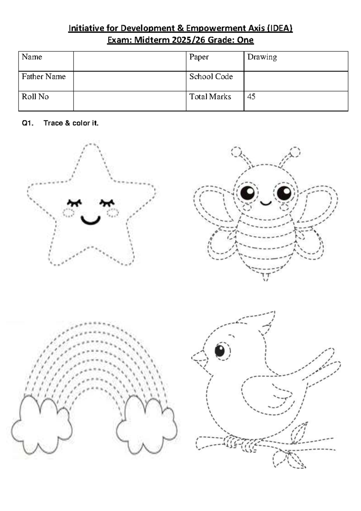 IDEA Exam: Midterm Grade One - Class 1 Papers & Answers - Studocu