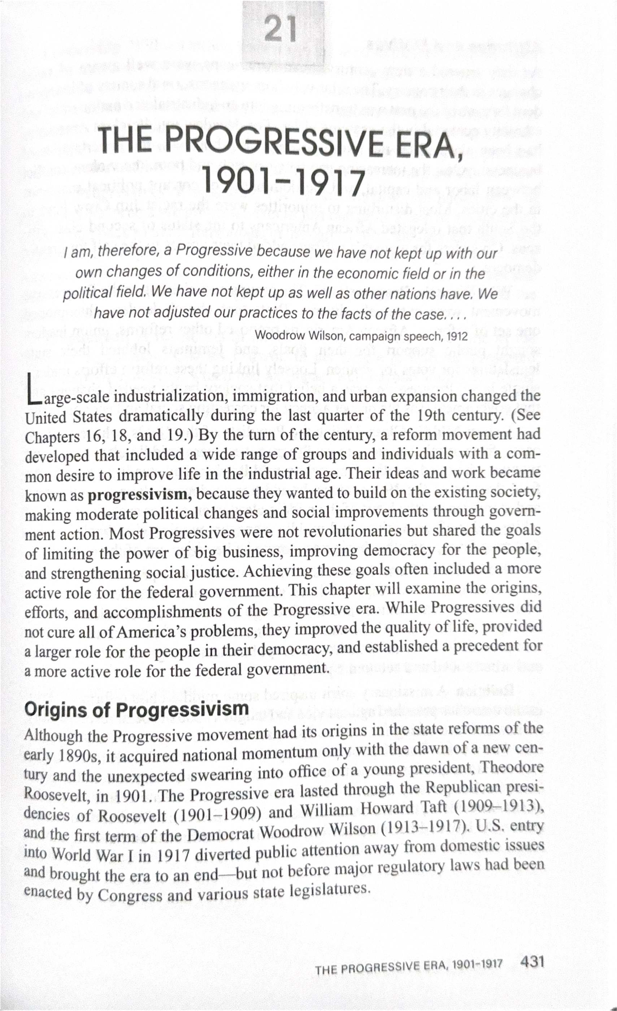 APUSH Chapter 21: The Progressive Era and Its Impact - Studocu