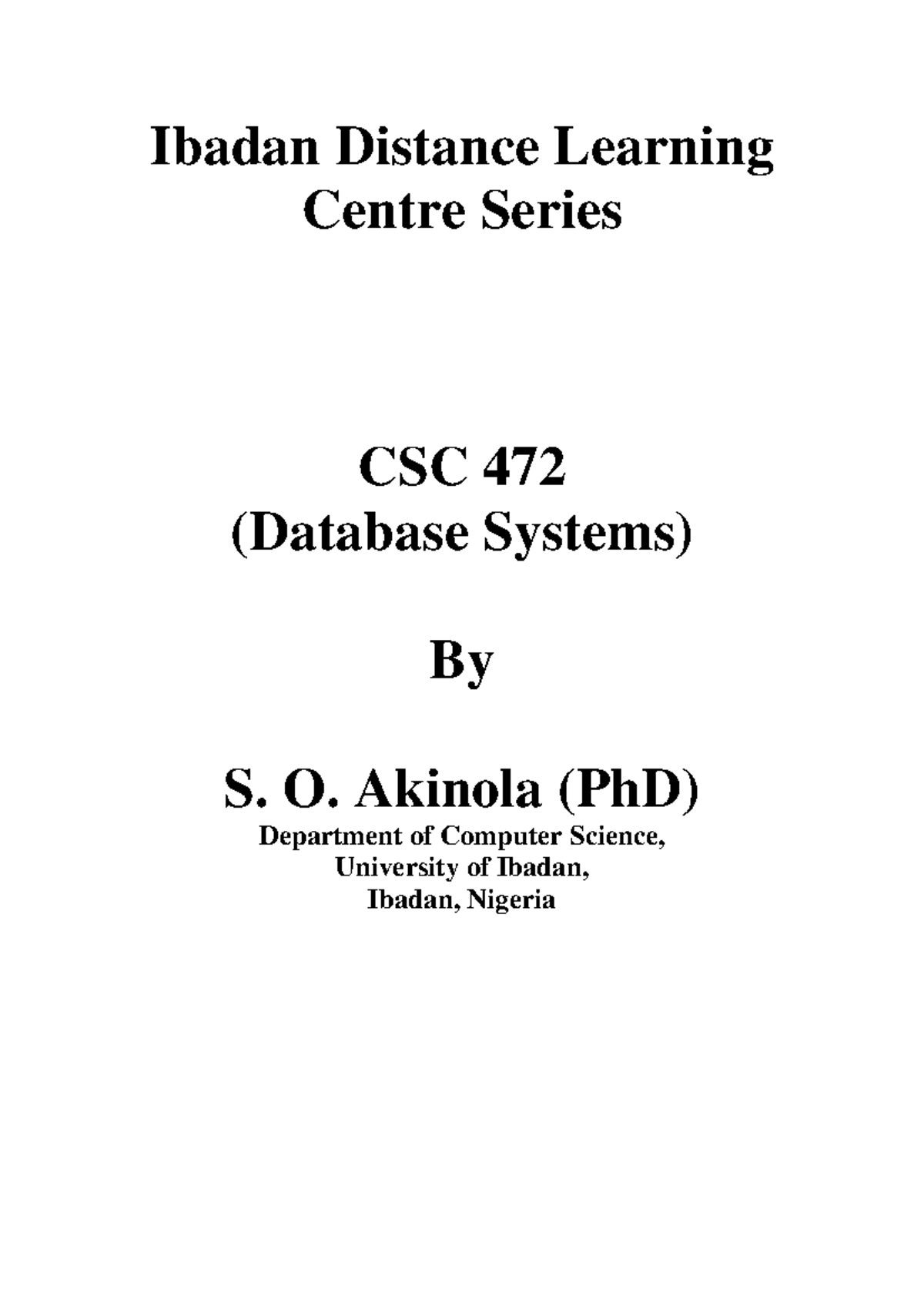 CIS 472 Database Systems: Intro to Principles & Design Concepts - Studocu