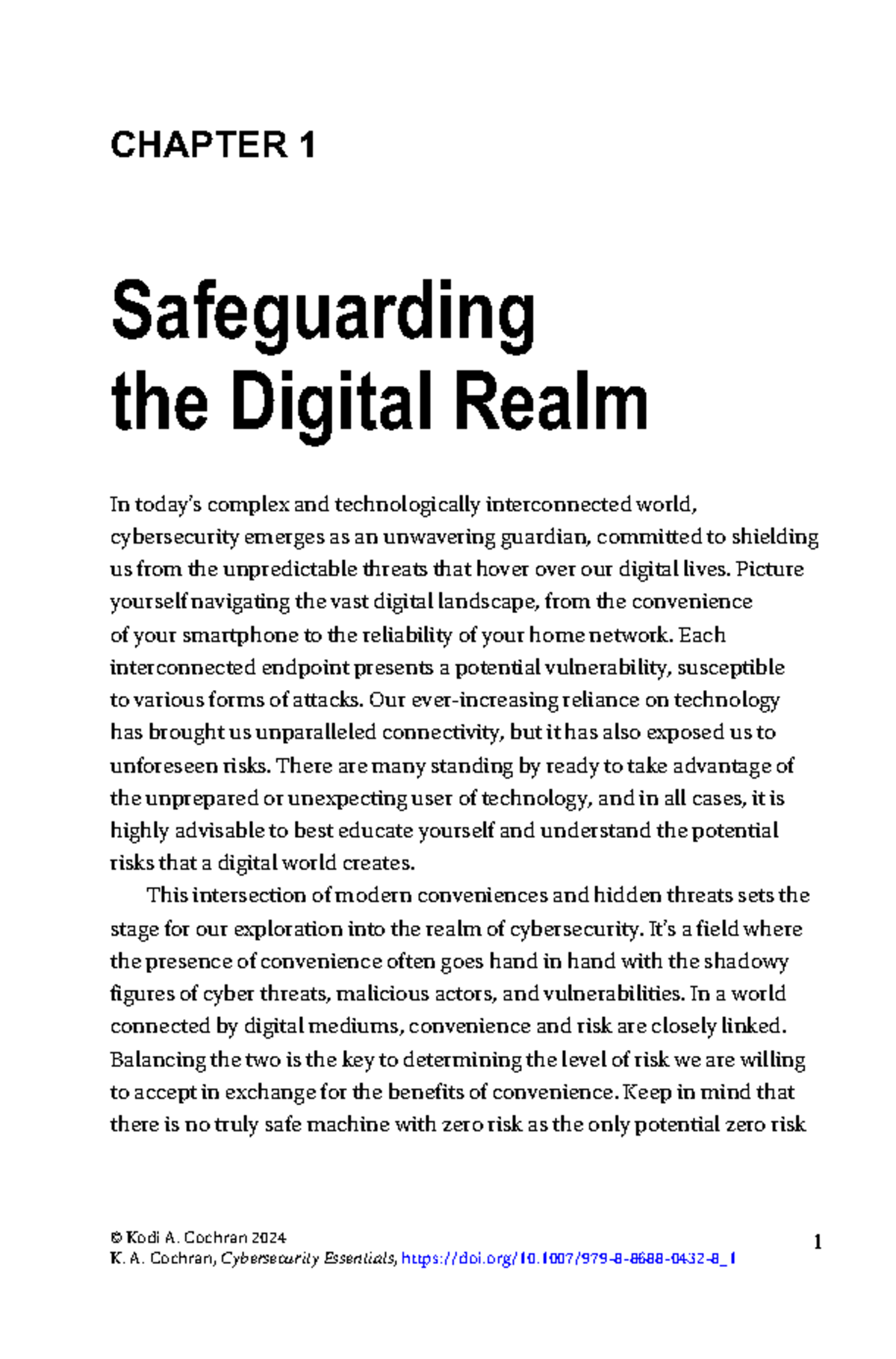 Chapter 1 CS - Lecture Notes: Safeguarding the Digital Realm in ...