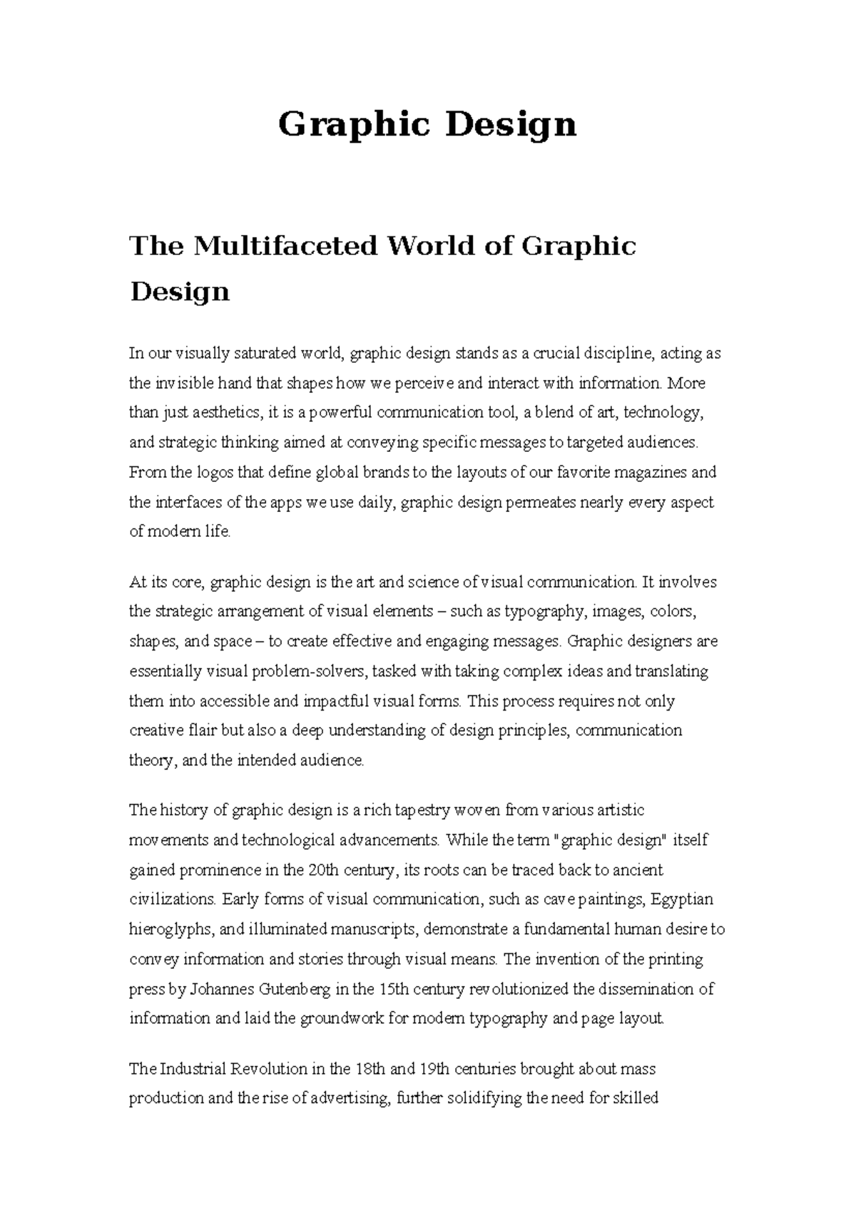 Graphic Design: Exploring the Art and Science of Visual Communication ...
