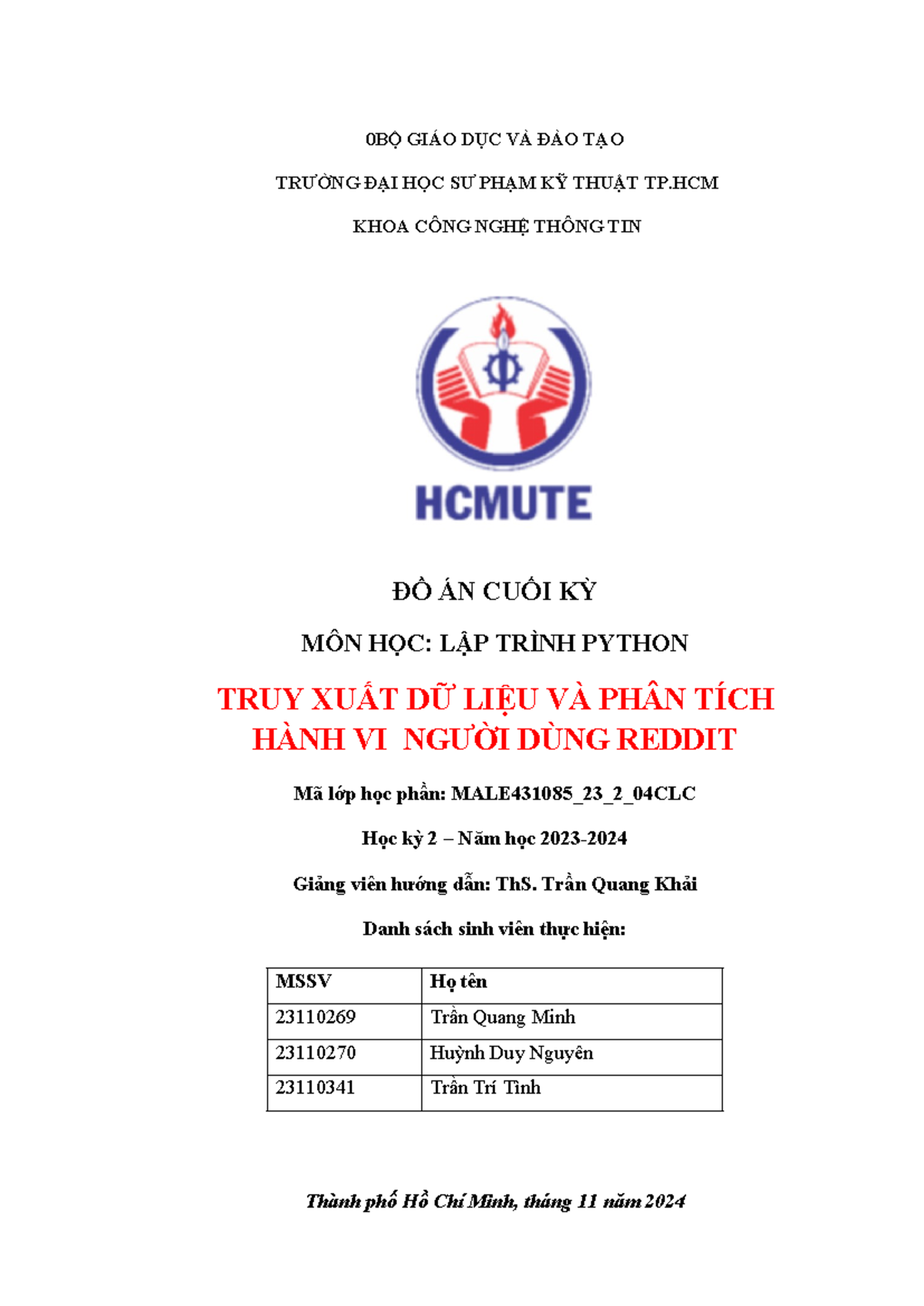 Báo cáo đồ án cuối kỳ Lập trình Python - Phân tích dữ liệu Reddit ...