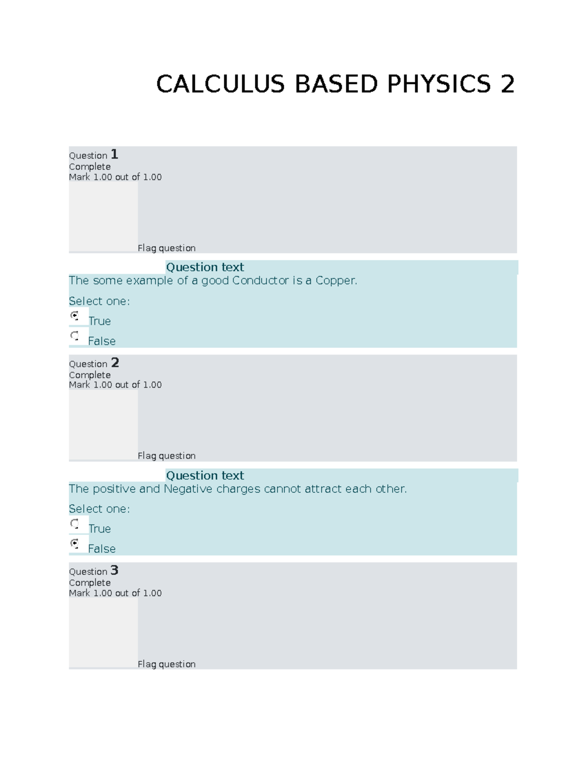 Calculus Based Physics 2 PQ1 - Prelim Exam Questions and Answers - Studocu