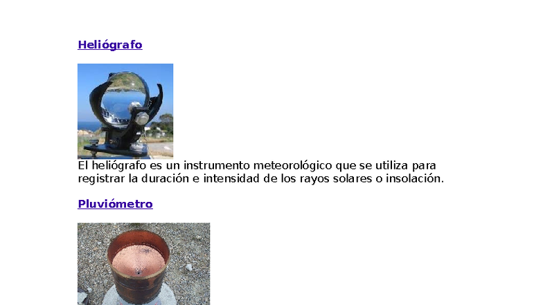 Instrumentos meteorologicos - arquitectura - Heliógrafo El heliógrafo ...