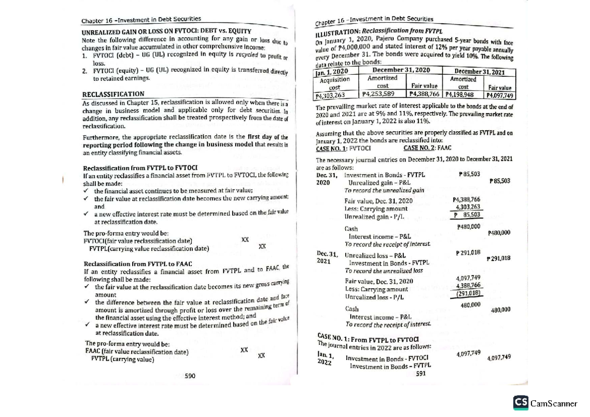 Chapter 16: Debt Securities - Unrealized Gains/Losses ...