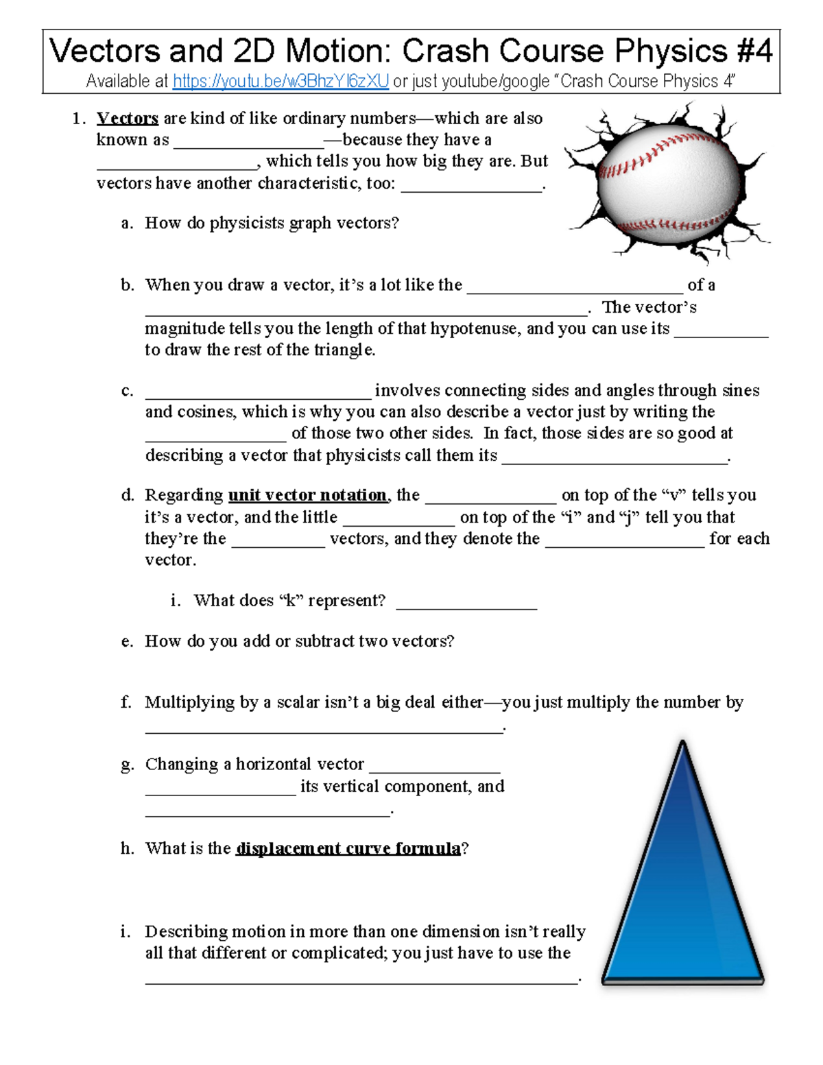 Crash Course Physics 4 Vectors and 2D Motion Questions - Vectors and 2D ...