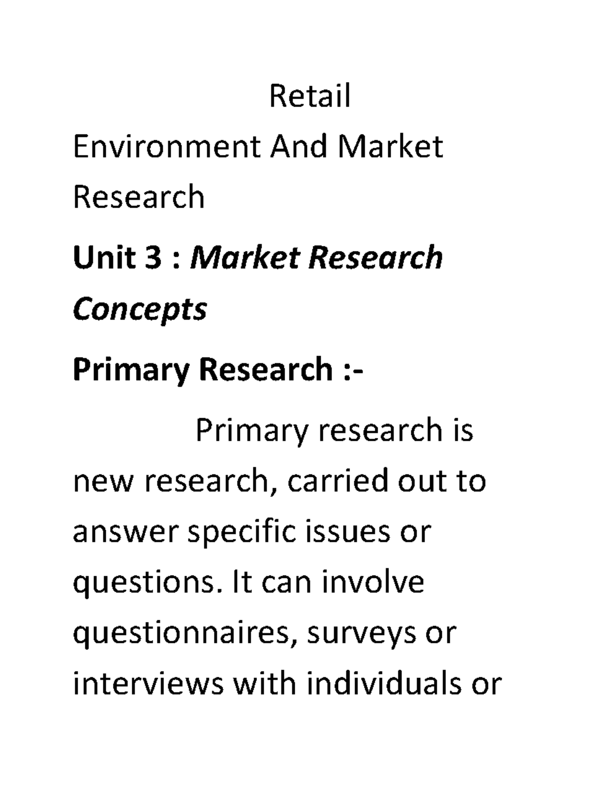 BPS REMR -UNIT 3 - Sathyamoorthy - Retail Environment And Market ...