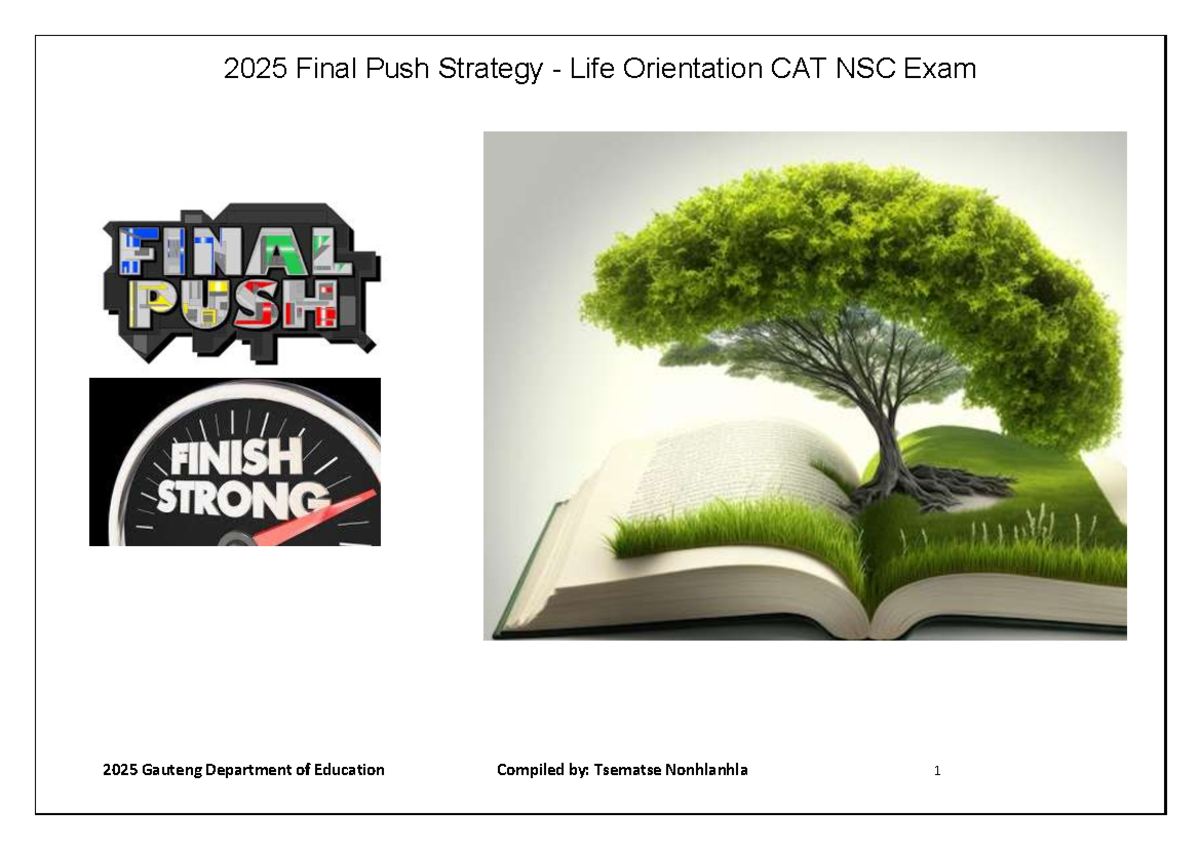 2025 Final Push Strategy for Life Orientation CAT NSC Exam - Studocu