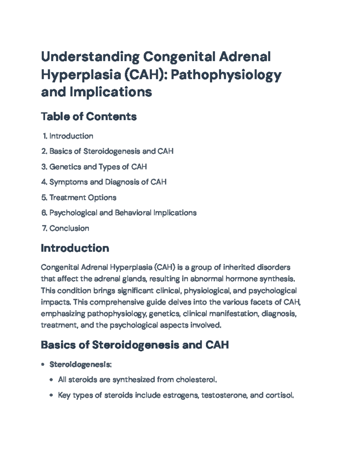 CAH 101: Understanding Congenital Adrenal Hyperplasia - Pathophysiology ...