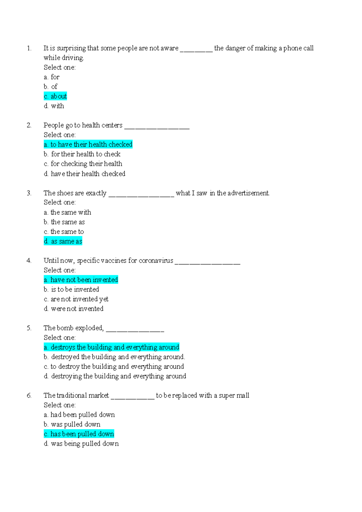 Part 2: Grammar & Structure TOEFL 2020 Practice Questions - Studocu