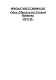 CMY1501 - Unisa - Introduction to Criminology: Crime, Offenders and ...