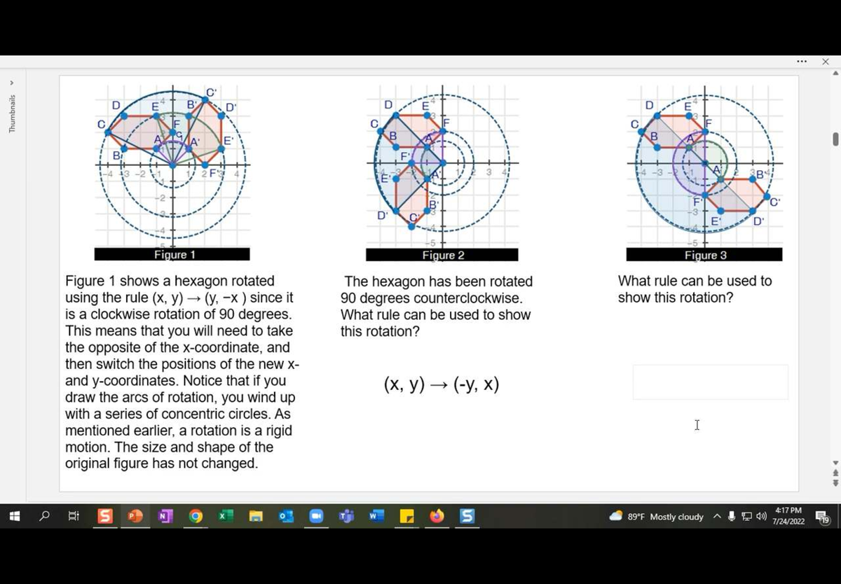 Geometry 4B: Understanding Hexagon Rotations and Transformations - Studocu