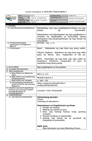Lesson plan english 1 ( Problem ANS Solution ) - Detailed Lesson Plan in English 1 I. Objectives ...