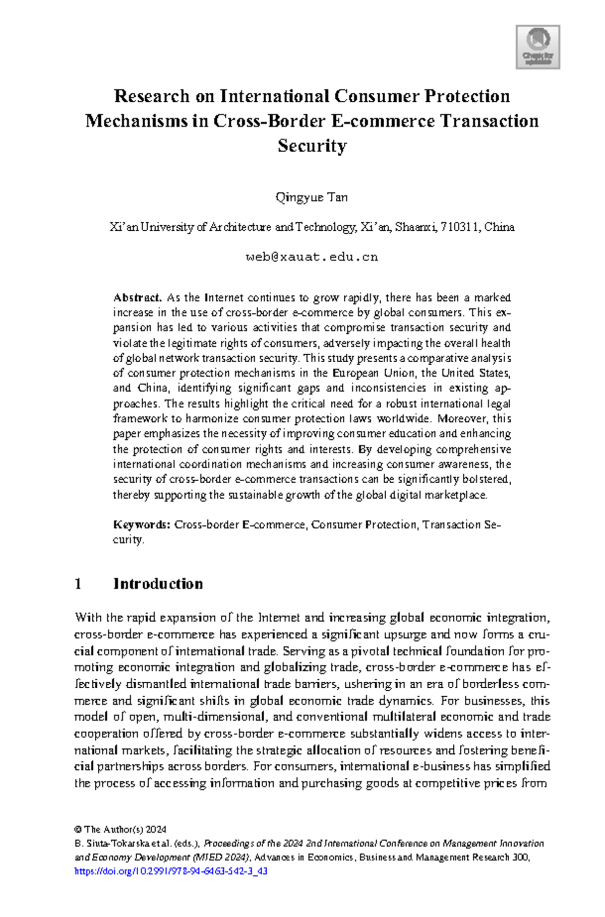 International Consumer Protection Mechanisms in Transaction Security: A ...