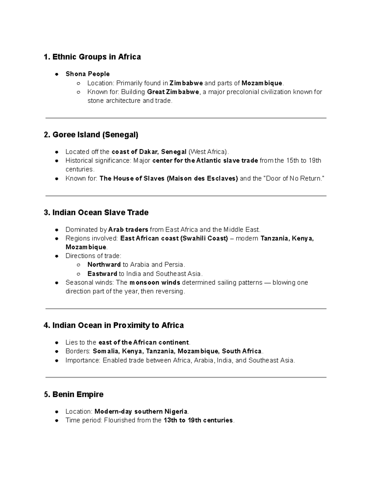 Quiz 2 Study Guide: Precolonial Africa & Trade Systems - Studocu