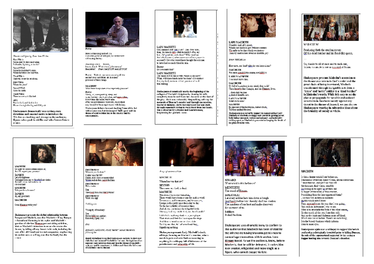 Macbeth (ENG101) Sequencing Cards: Tasks for Narrative Analysis - Studocu