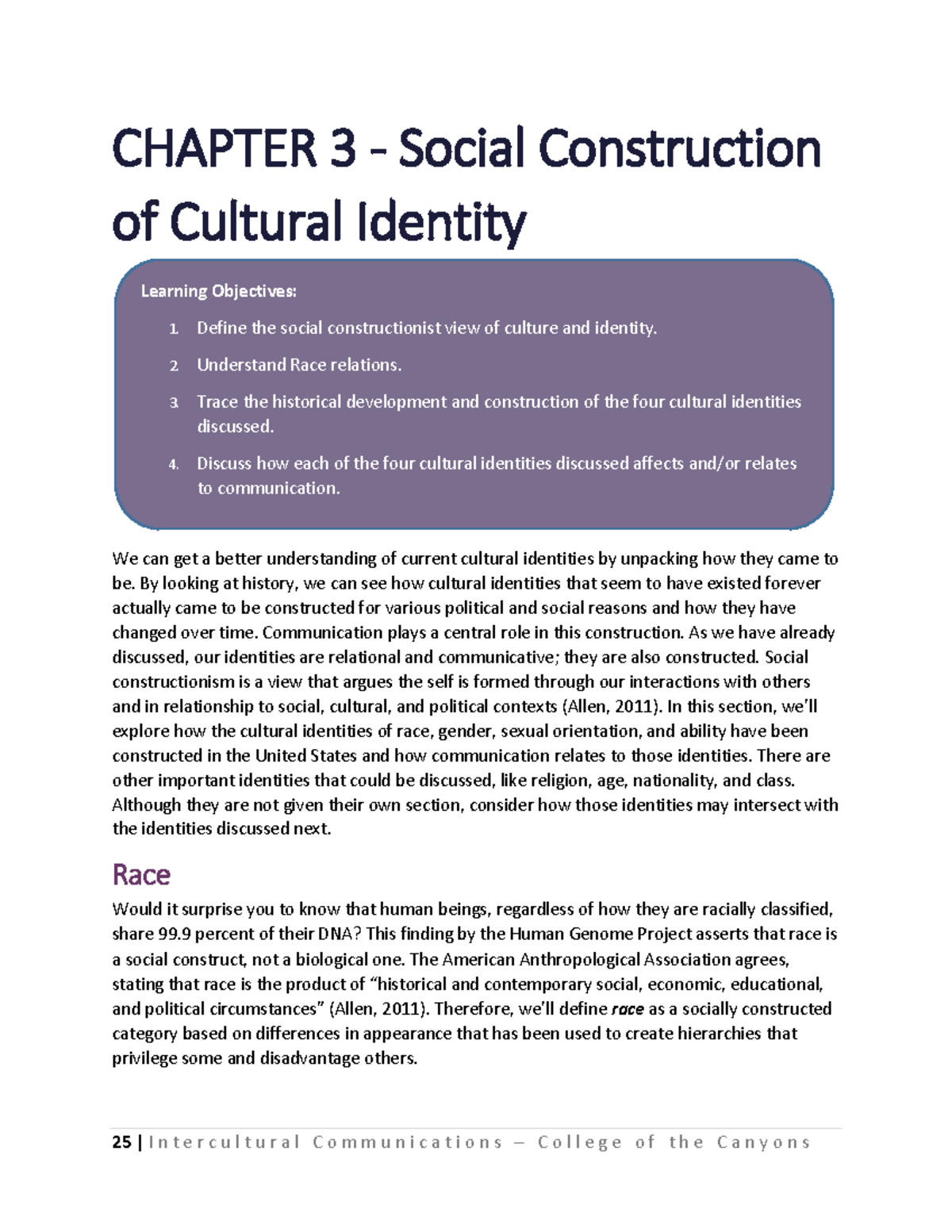 Social Construction of Race, Gender, and Identity in Communication ...