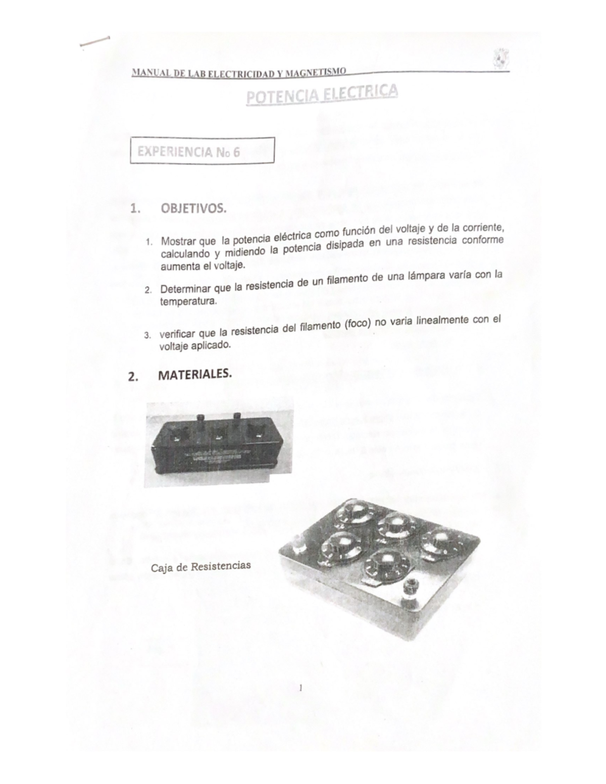 Manual de Laboratorio: Electricidad y Magnetismo (Física 101) - Studocu