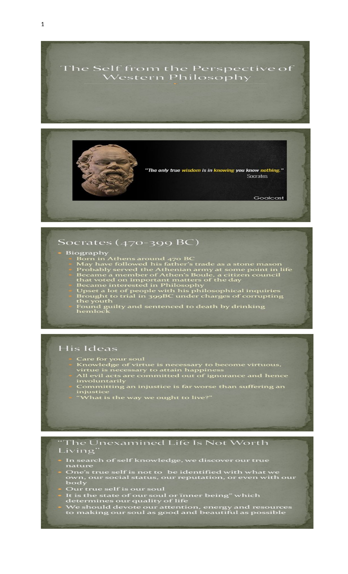 Western Philosophy on the Self: Insights from Socrates to Freud (PHIL ...