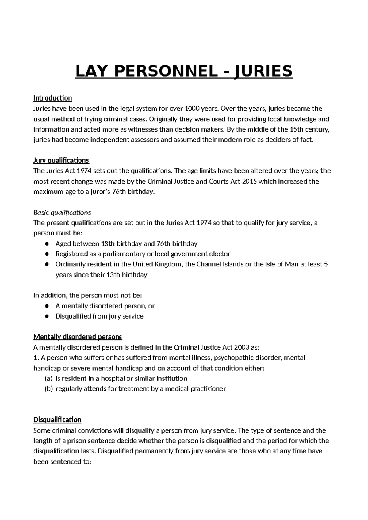 Juries in the Legal System: An Overview of Qualifications and Roles ...