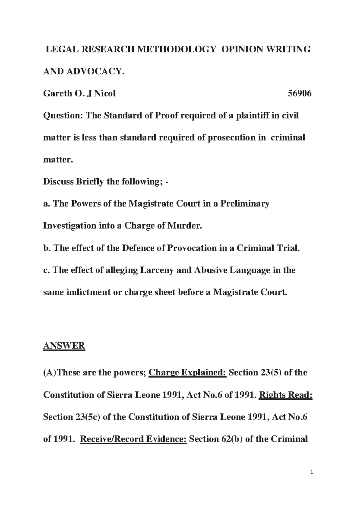 Powers of the Magistrate Court concerning preliminary investigations of ...