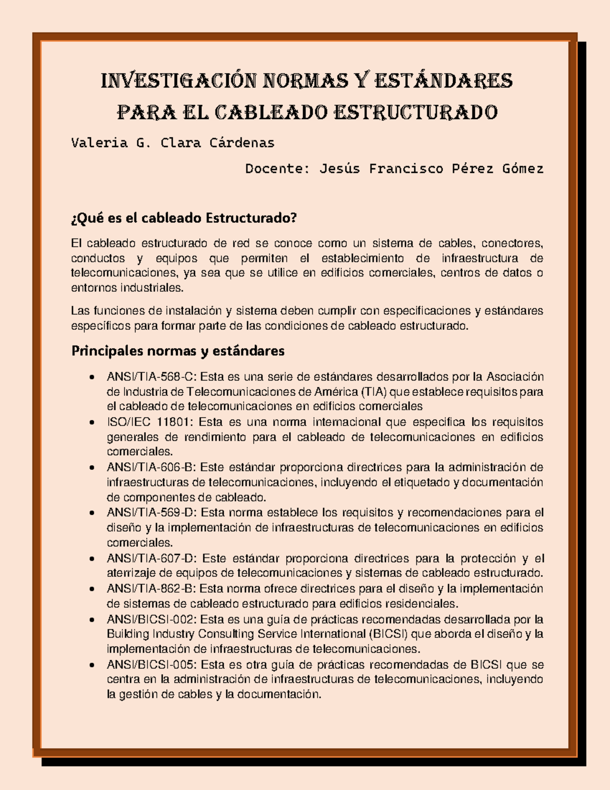 Normas y Estándares de Cableado Estructurado: Guía Completa - Studocu