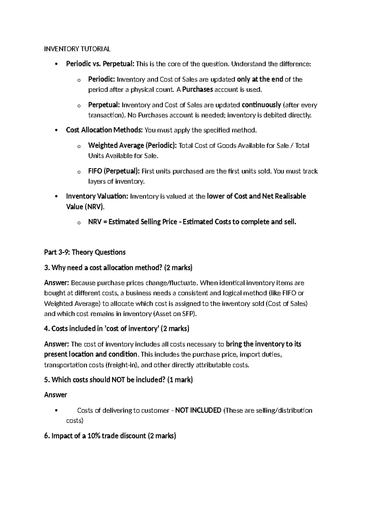 Inventory Tutorial: Periodic vs. Perpetual Methods Explained - Studocu