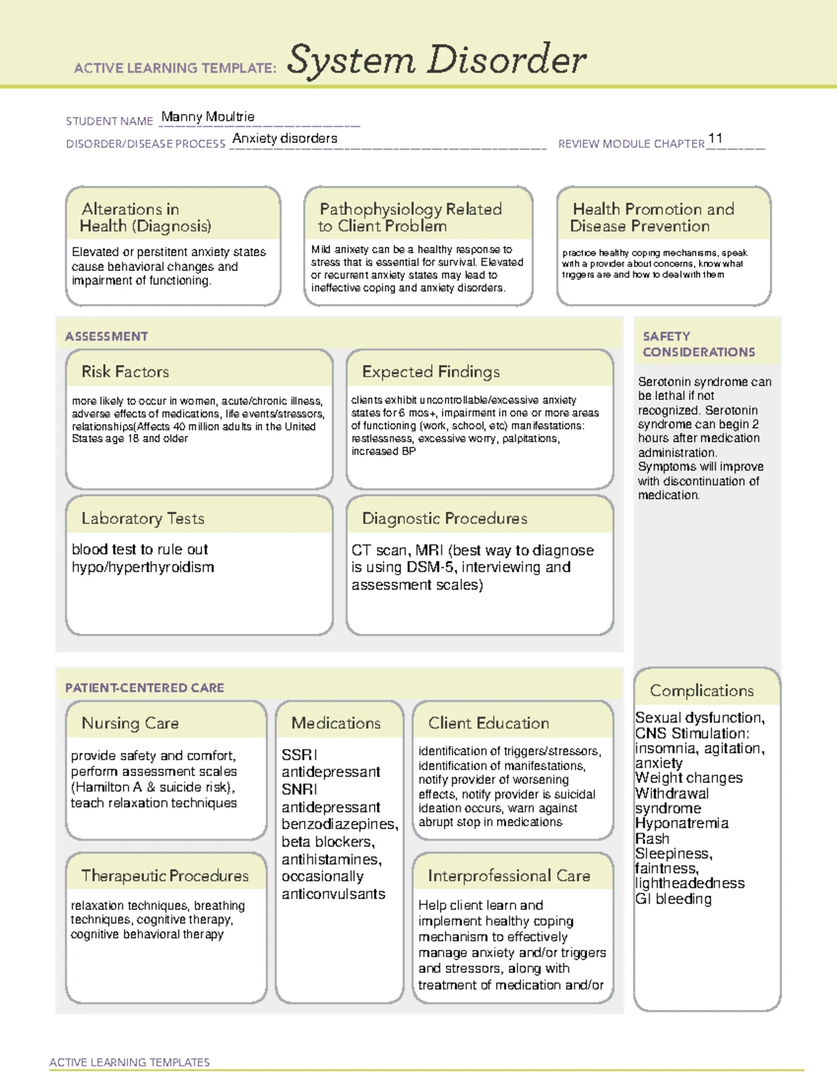 Autism System Disorder ATI Template - ####### ACTIVE LEARNING TEMPLATES ...