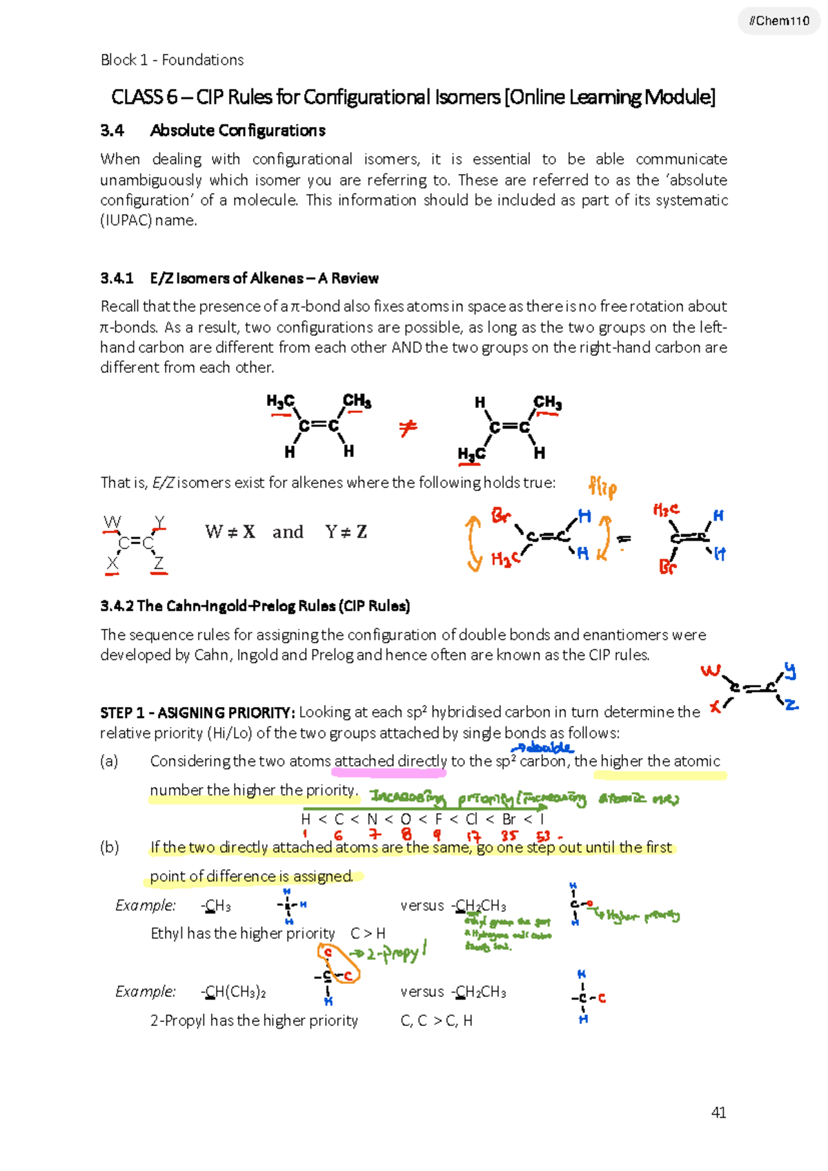 CIP Rules for Configurational Isomers - These are referred to as the ...