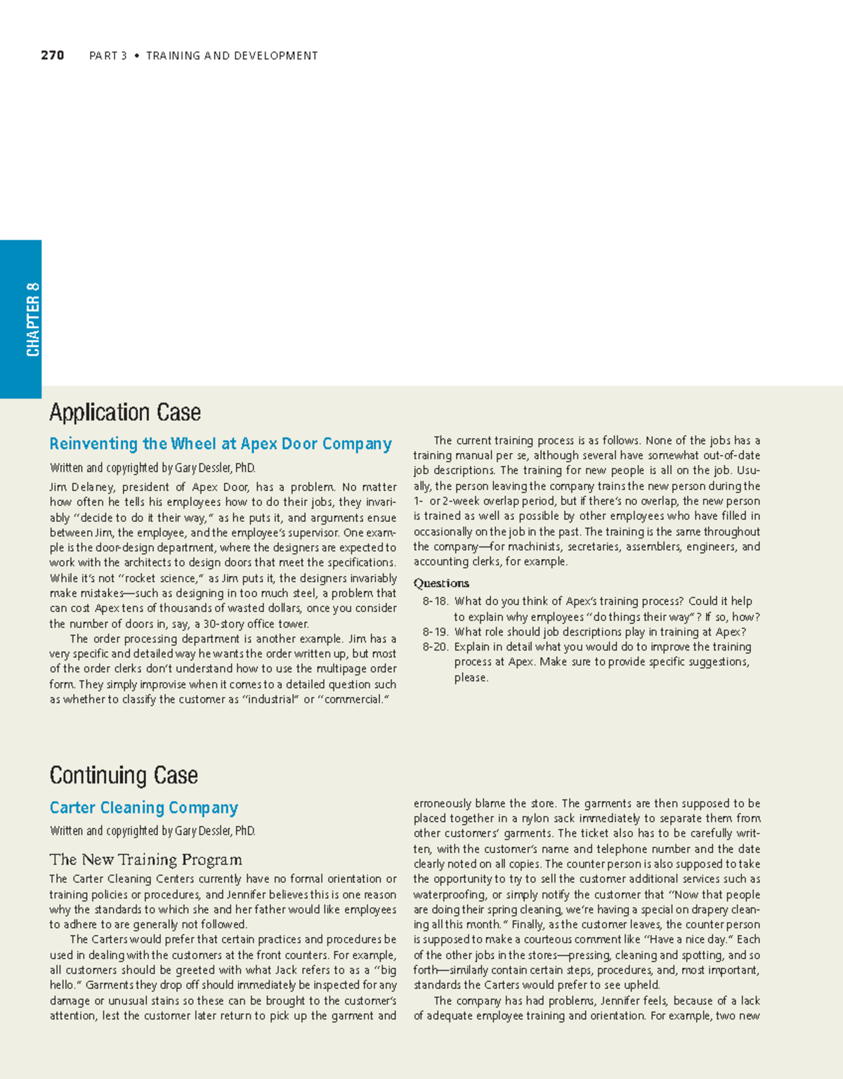 Case Study - 270 PART 3 • TRAINING AND DEVELOPMENT Application Case ...