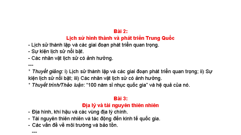 Các Bài Soạn Slides Môn ĐNH-TQ: Lịch Sử, Địa Lý, Chính Trị, Kinh Tế, Xã ...