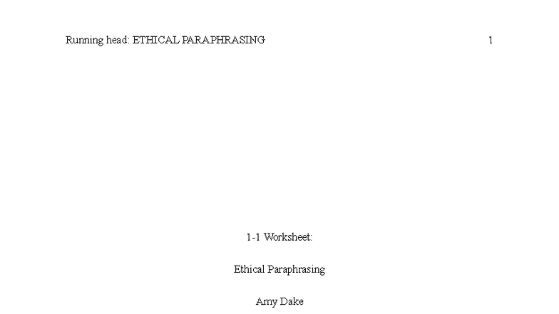 SCS 502: Ethical Paraphrasing Worksheet - Assignment 1 - Studocu