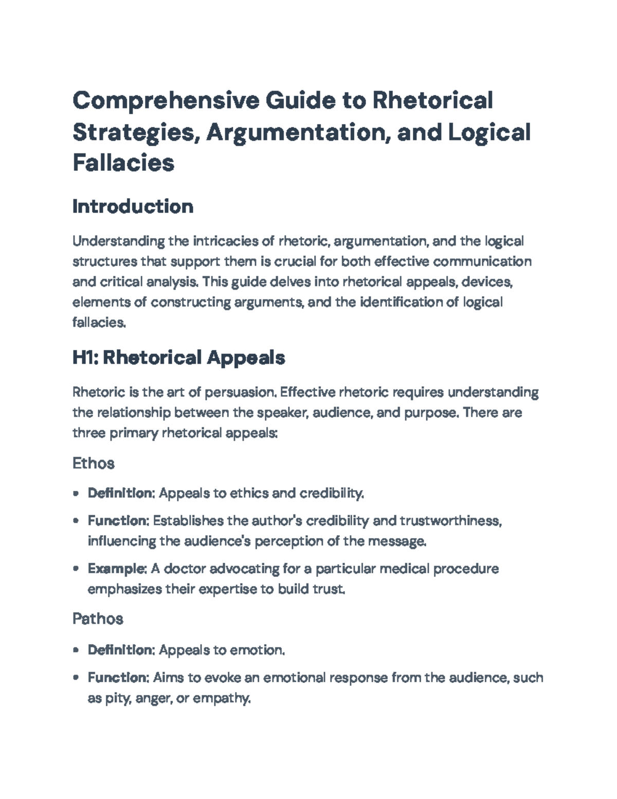 Rhetorical Strategies & Logical Fallacies: A Detailed Exploration Guide ...