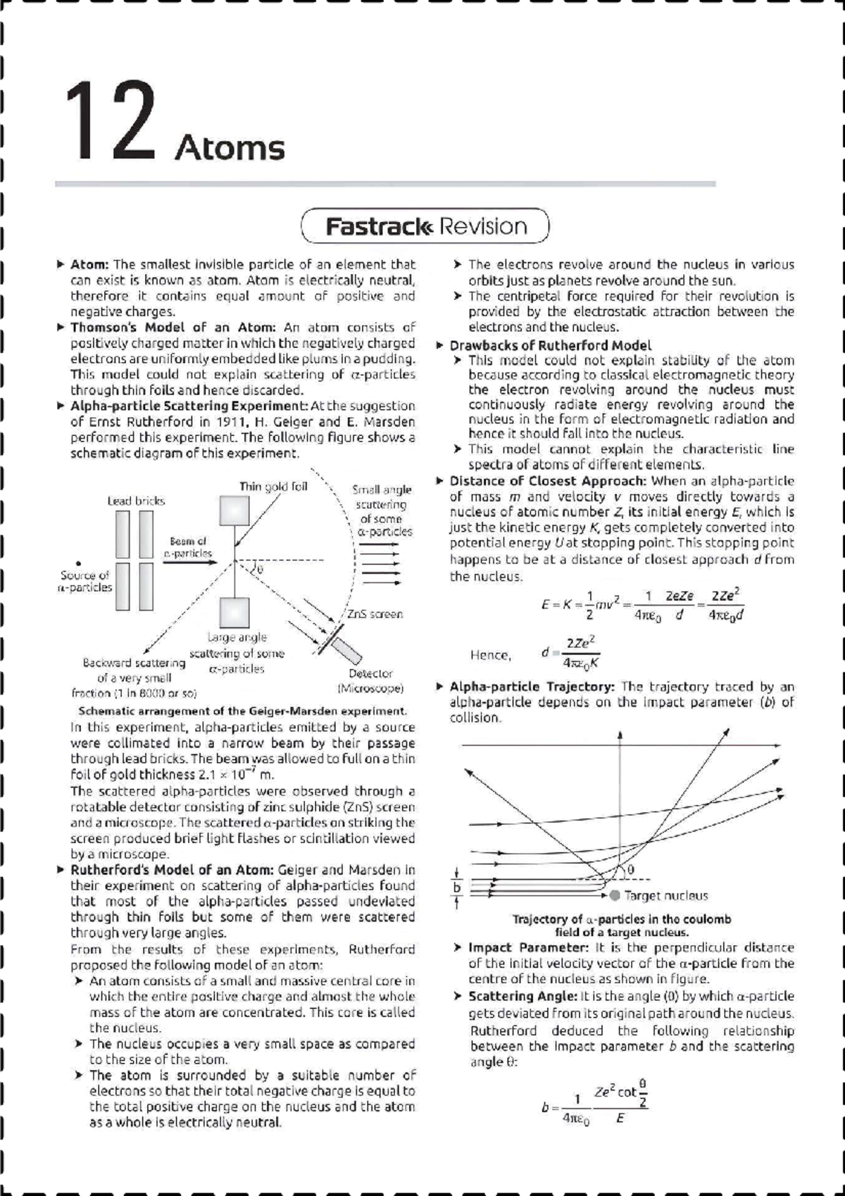 Atoms: Comprehensive Revision Notes for Physics 12 - Studocu