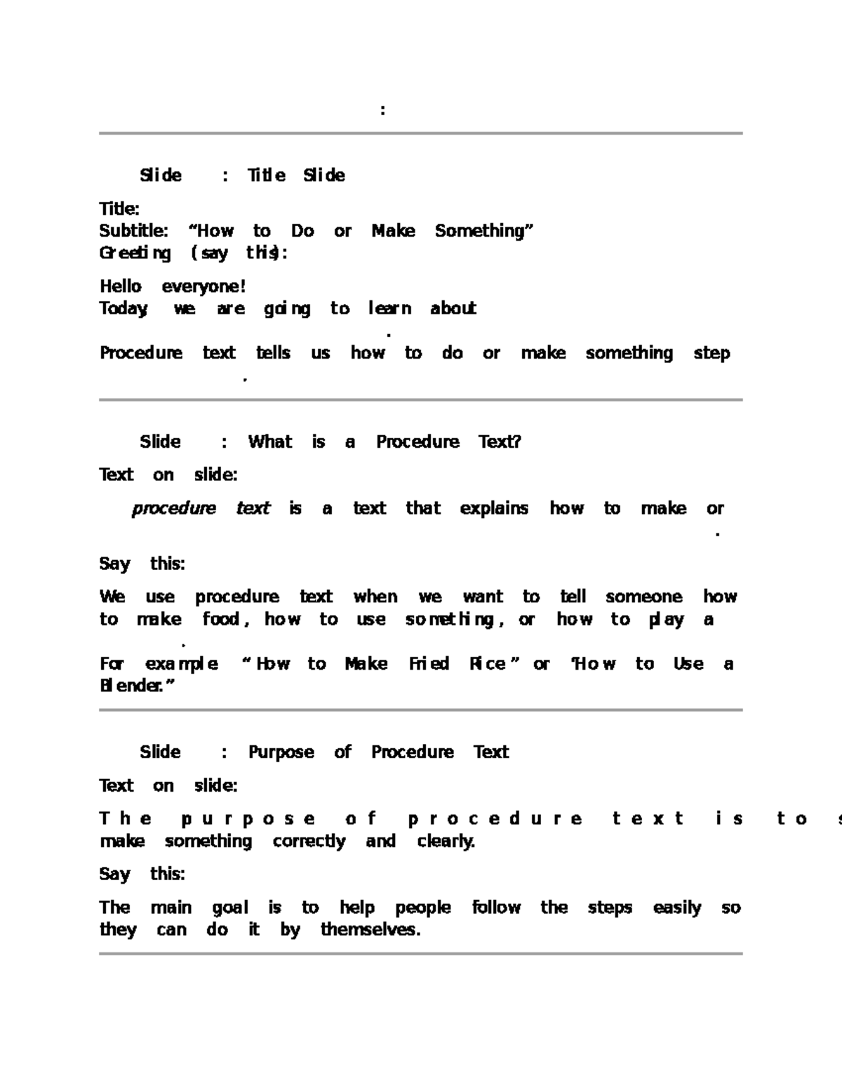 Teaching Procedure Text: A Guide to Writing Steps (ENG101) - Studocu