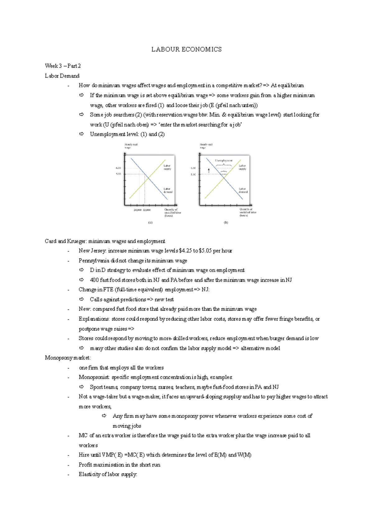 Lecture Summary: Labour Economics Week 3 - Part 2 Insights - Studeersnel
