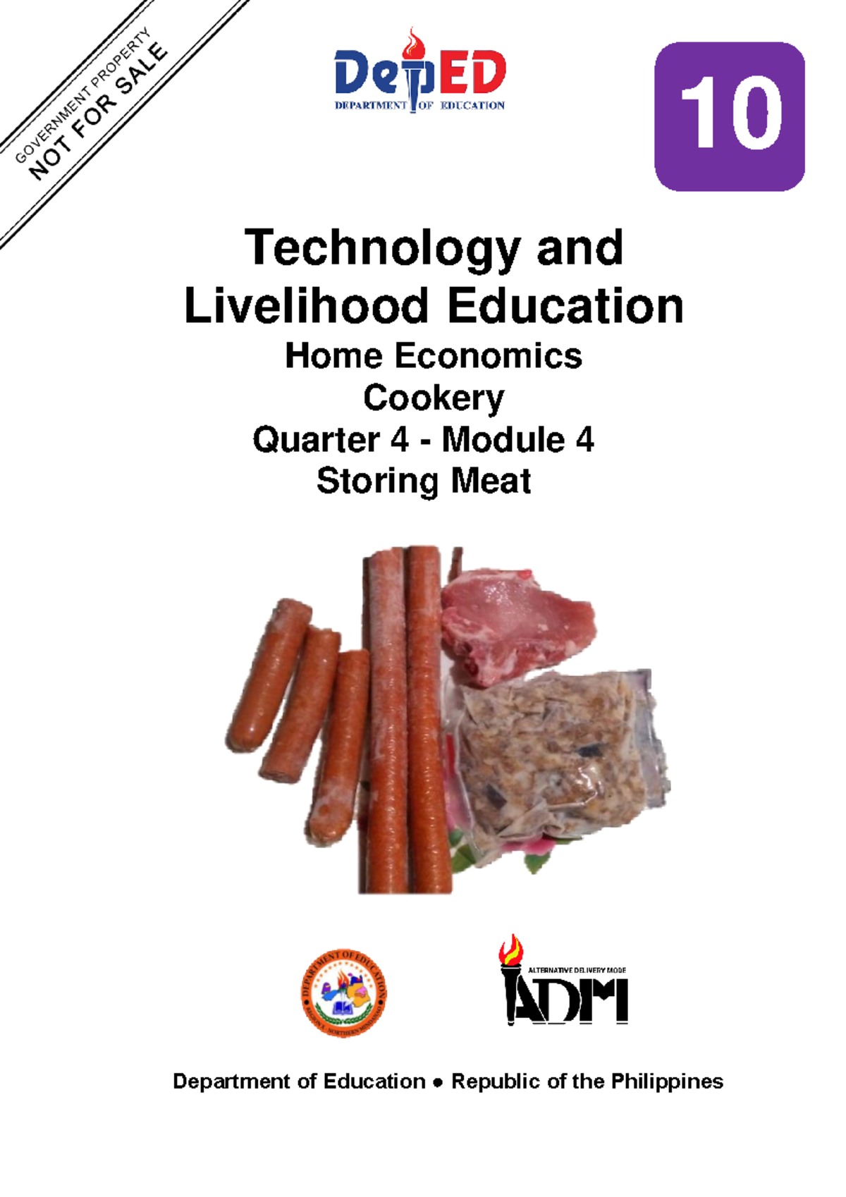 Tle10 Cookery Q4 Module 4 Storing Meat Techniques And Safety Studocu