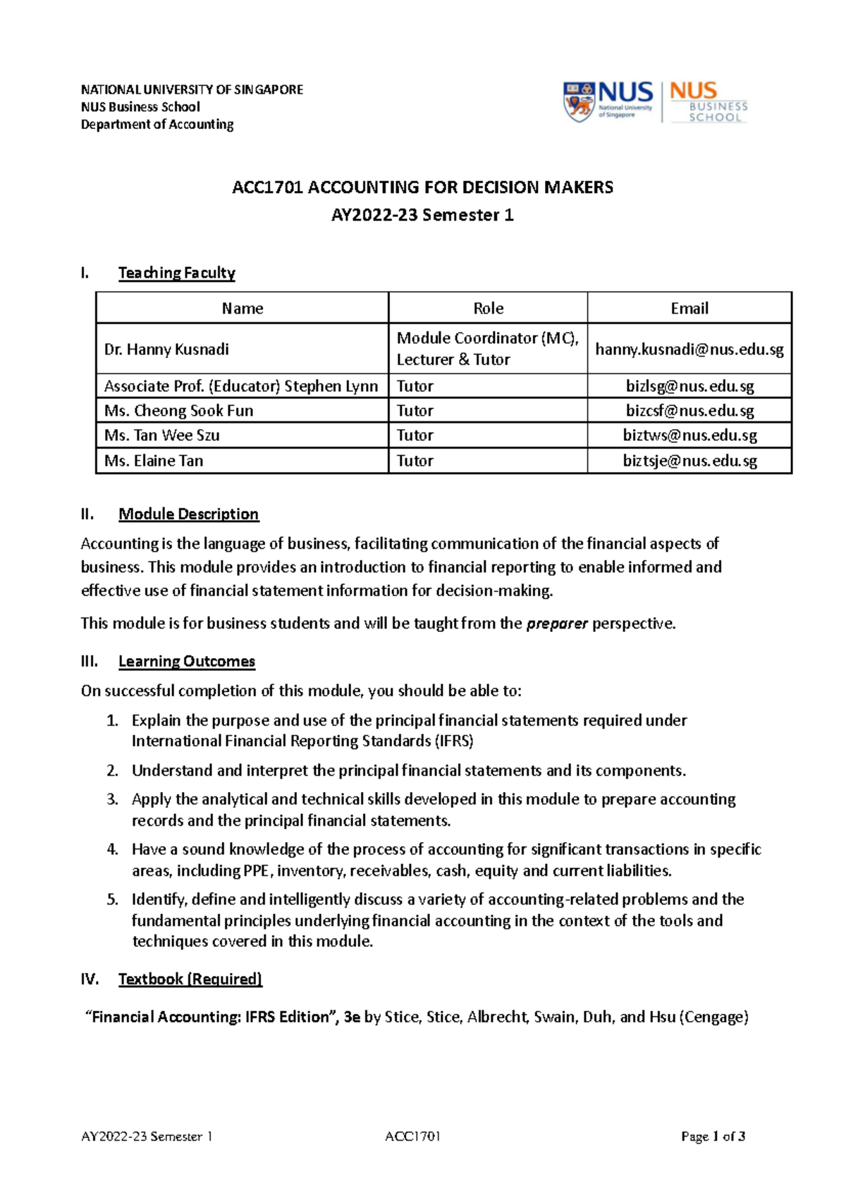 NUS ACC1701-AY2223-S1-General-Module-Outline - AY202 2 - 23 Semester 1 ...