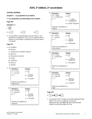 Reponses cahier adn ch06 - ADN, 3e édition, 3e secondaire Chapitre 6 ...