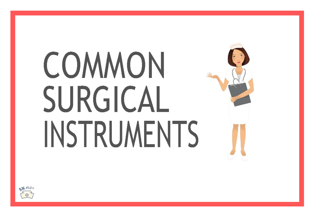 Common Surgical Instruments Overview for Medical Students (SC 101 ...