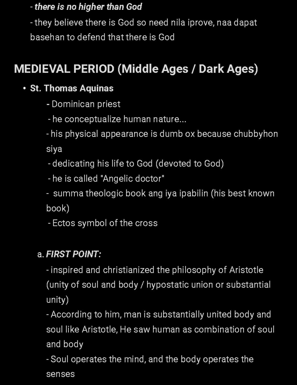 Medieval Period (Middle Ages) - Existence of God and Aquinas ...